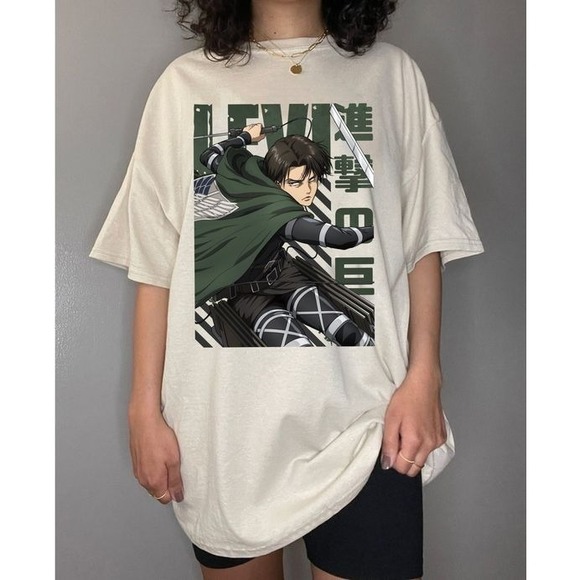 Gildan | Shirts | Attack On Titan Anime Levi Ackerman Tshirts | Poshmark